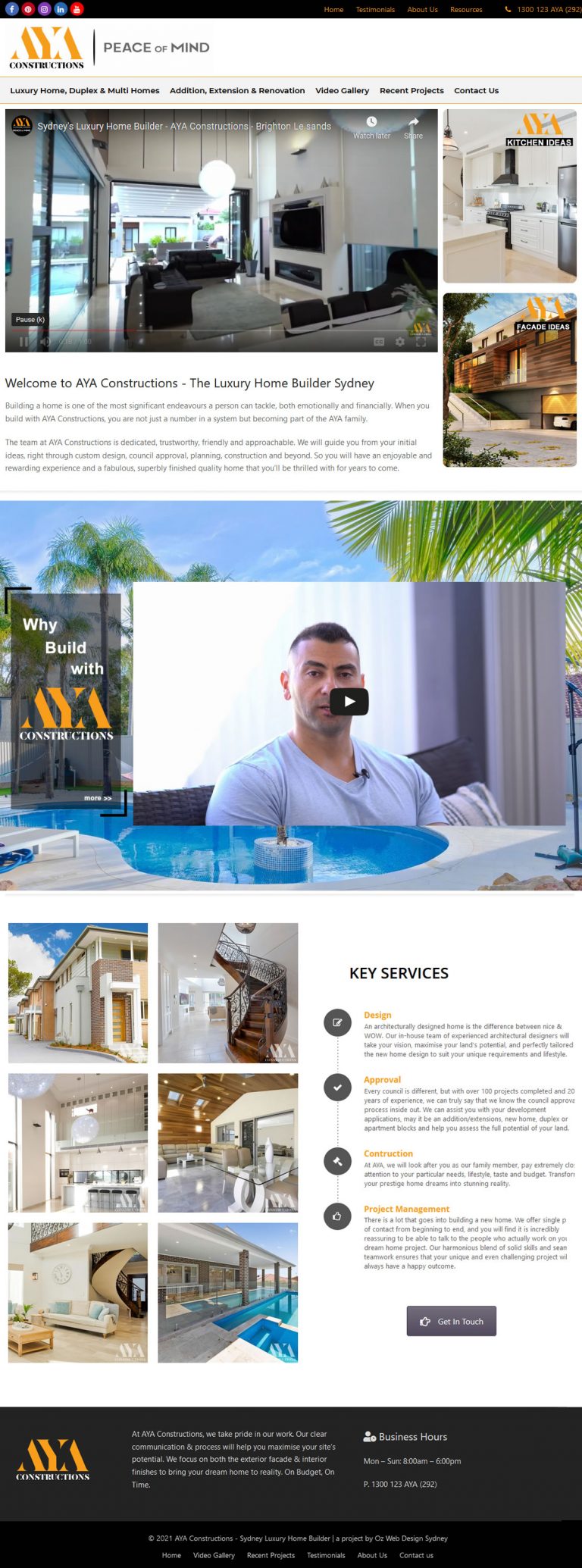 AYA Constructions - Master Design