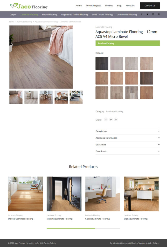 Jaco Flooring Sydney - a Website Designed by Master Design